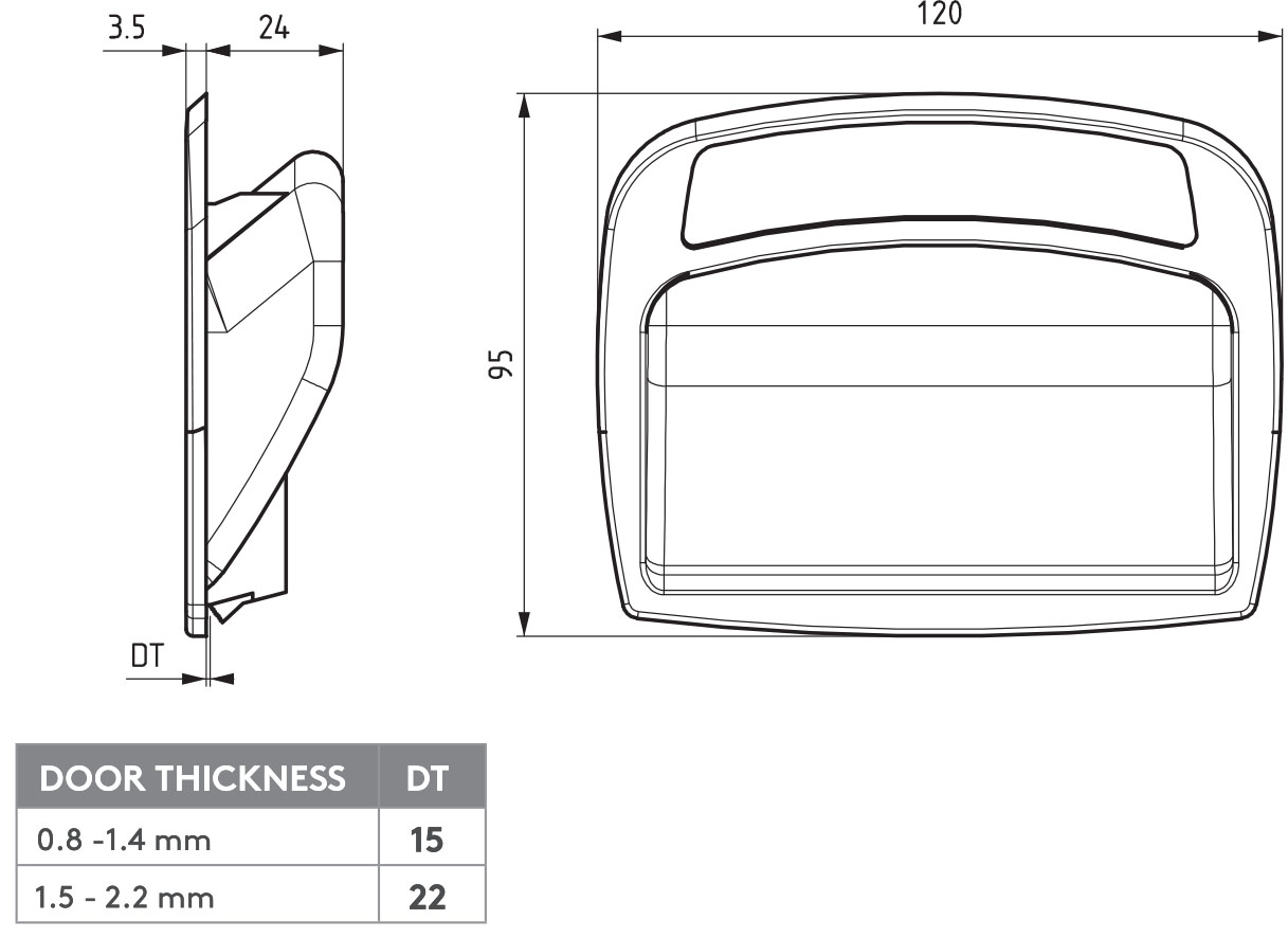 Snap-In Cover Pull Handle On Innovative Components