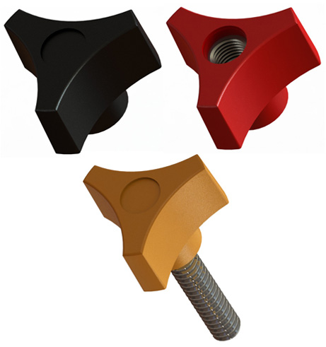Item # 3P2 Sml. 3-Point Knobs, 3-Prong Knobs On Innovative Components