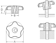 Item # 5SA Lrg. 5-Star Quick Release Knobs On Innovative Components